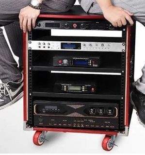 9U 12U 16U speaker Amplifier AV rack cabinet indoor use wood metal with ...
