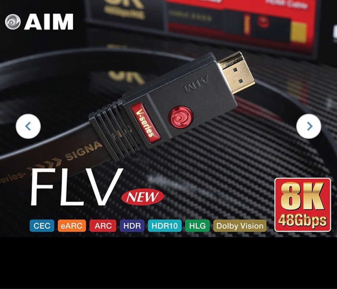 AIM FLV 8K 48G HDMI 1.5m, 音響器材, 其他音響配件及設備 - Carousell