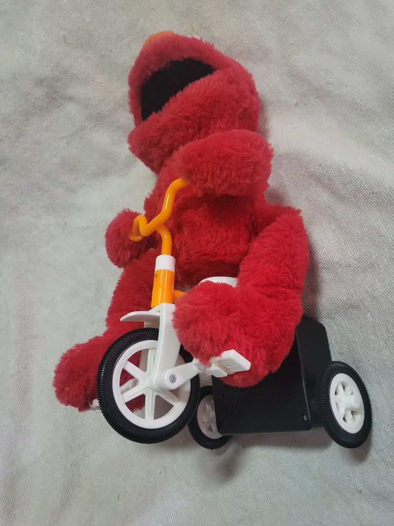 Authentic Sesame Street Elmo Riding a Bicycle Plush Soft Toy, Hobbies & Toys, Toys & Games on ...