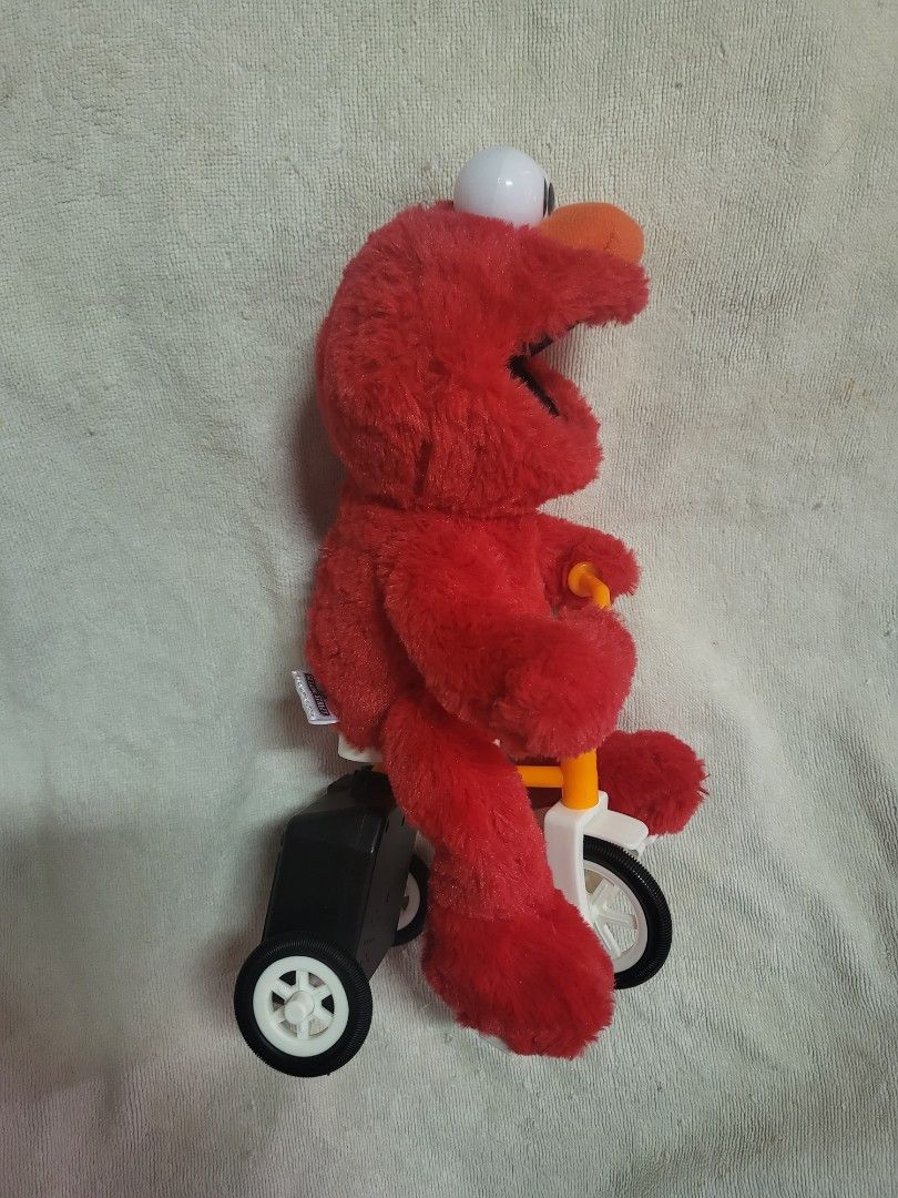 Authentic Sesame Street Elmo Riding a Bicycle Plush Soft Toy, Hobbies ...