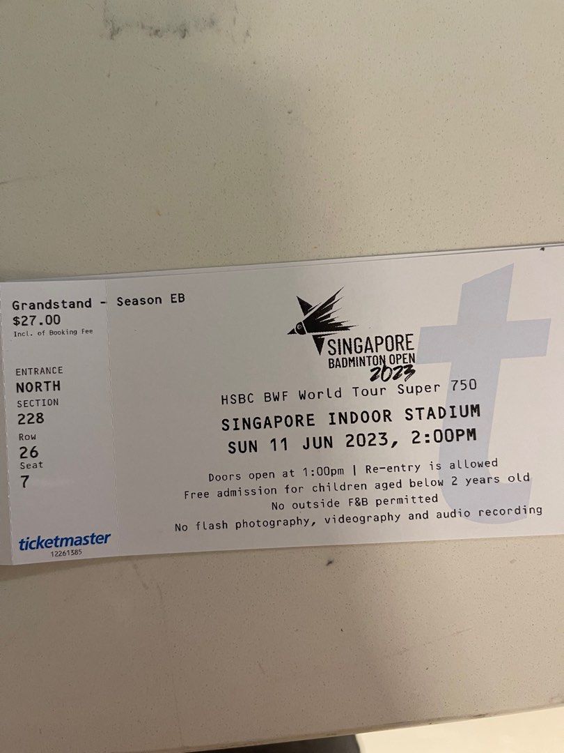 Badminton Singapore 2023, Tickets & Vouchers, Event Tickets on Carousell