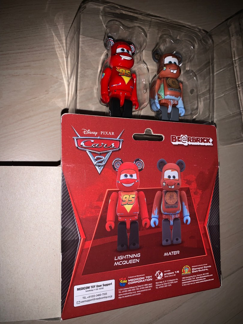 Bearbrick Cars 2 Bear brick Pixar Lightning McQueen Mater Be@rbrick Box ...
