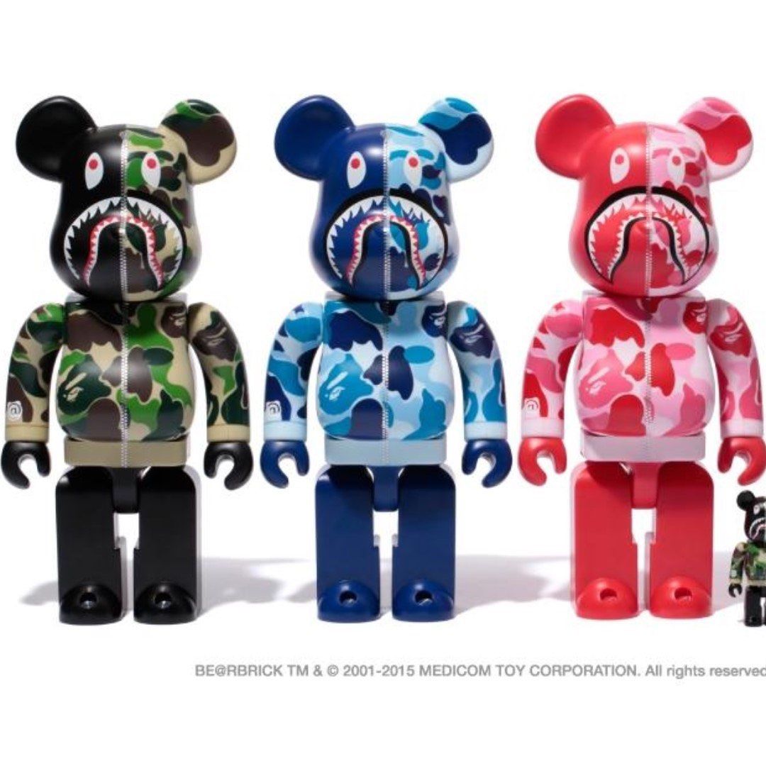 Bearbrick x Bathing Ape Bape Camo Shark 400%, Hobbies & Toys, Toys ...