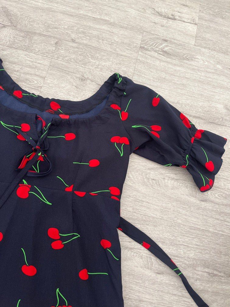 Blue cherry dress, Women's Fashion, Dresses & Sets, Dresses on Carousell