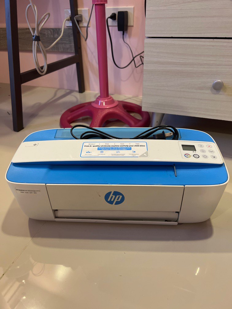 Blue HP DeskJet Ink Advantage 3775 Printer on Carousell
