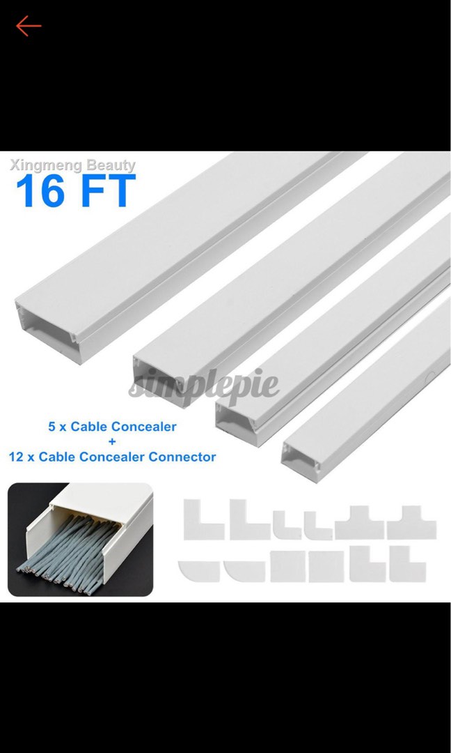 BN 5M Cable Concealer Wall Cord Connector Kit Wire Management System ...