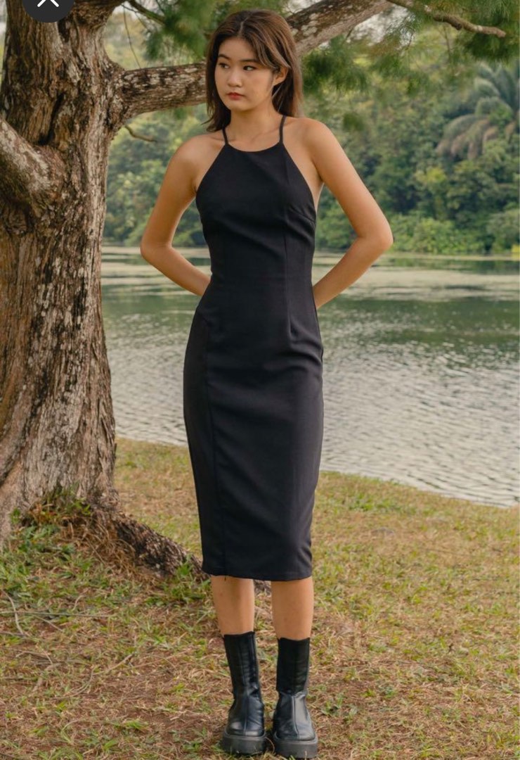 BN YHF over and under midi dress (black), Women's Fashion, Dresses ...