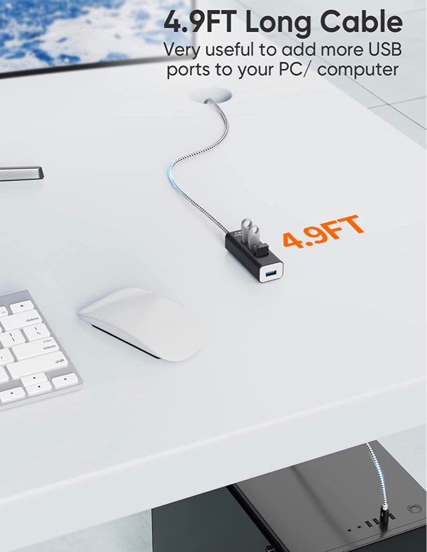CABLECREATION USB 3.0 TO 4 PORT USB HUB 1.5M, Computers & Tech, Parts ...
