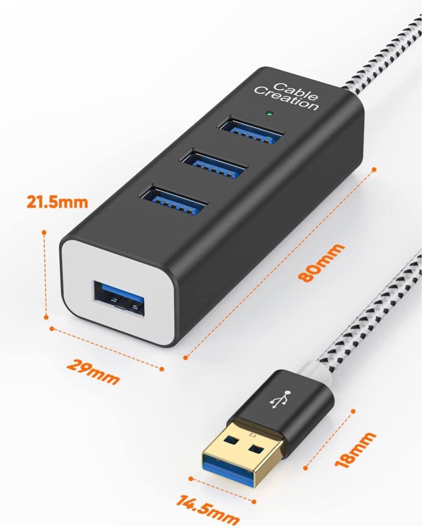 CABLECREATION USB 3.0 TO 4 PORT USB HUB 1.5M, Computers & Tech, Parts ...