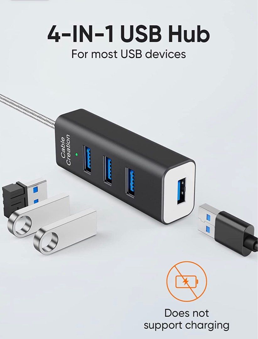 CABLECREATION USB 3.0 TO 4 PORT USB HUB 1.5M, Computers & Tech, Parts ...