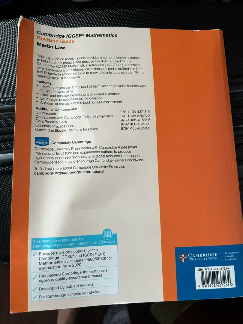 Cambridge IGCSE Mathematics Revision Guide Second Edition Martin Law ...