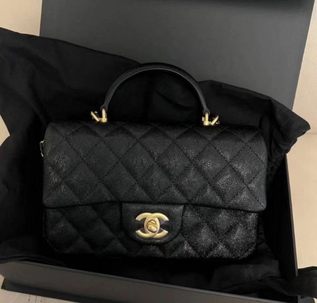 Chanel Caviar Top Handle Mini CF, Luxury, Bags & Wallets on Carousell