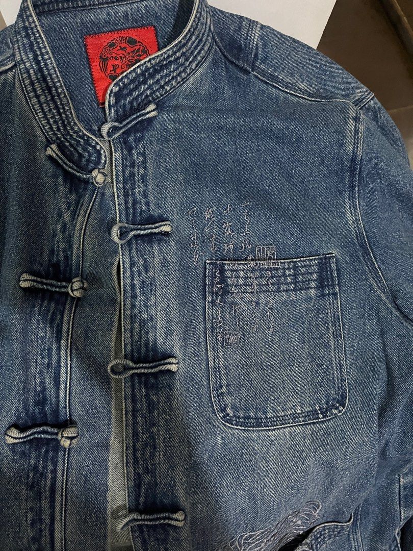 Chinese Style/ Tang Suit Denim Jacket on Carousell