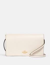 Coach Anna foldover crossbody clutch bag white, Women's Fashion, Bags ...