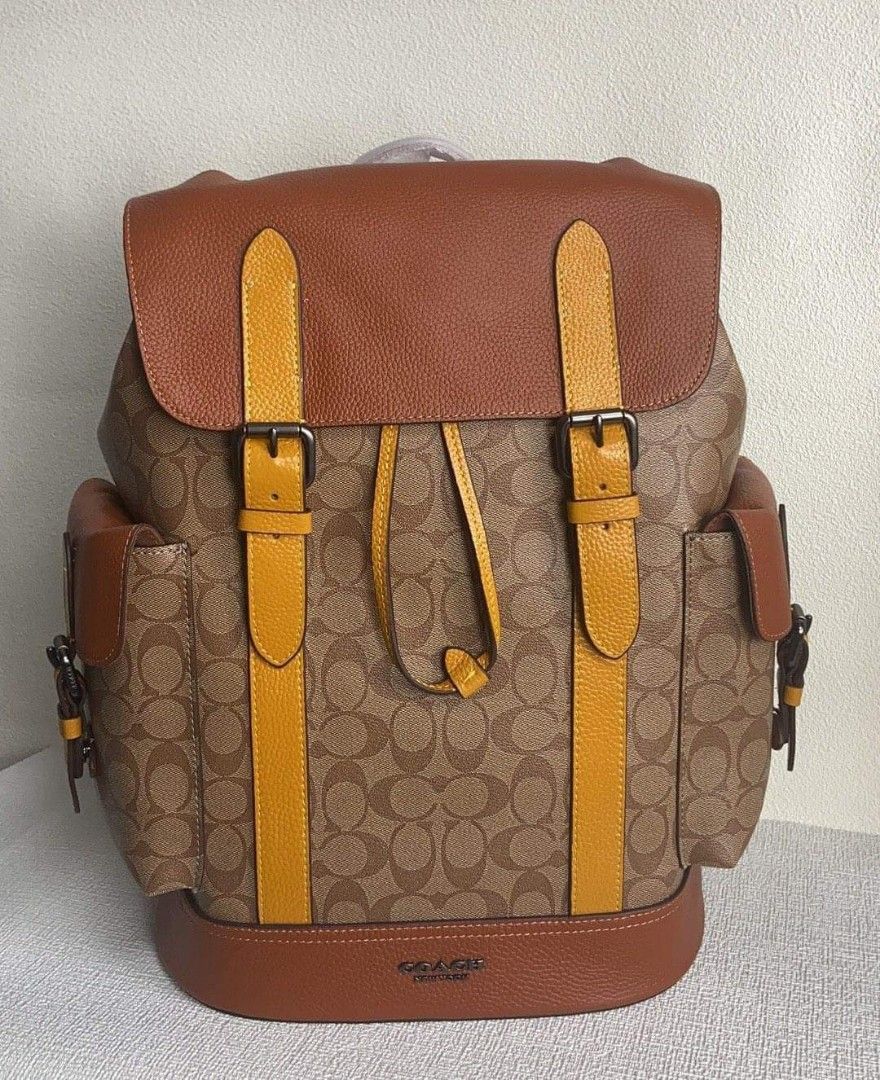Coach Hudson Backpack in Signature Canvas, Men's Fashion, Bags ...
