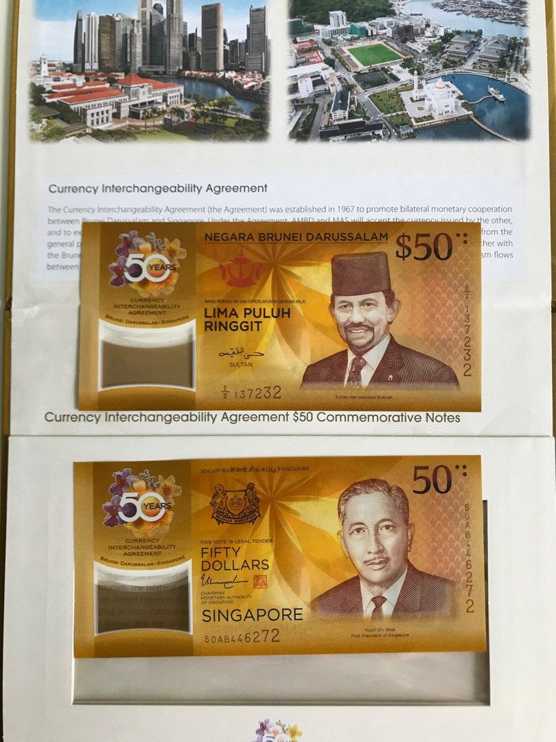 Commemorative notes-Brunei Singapore 50, Hobbies & Toys, Memorabilia ...
