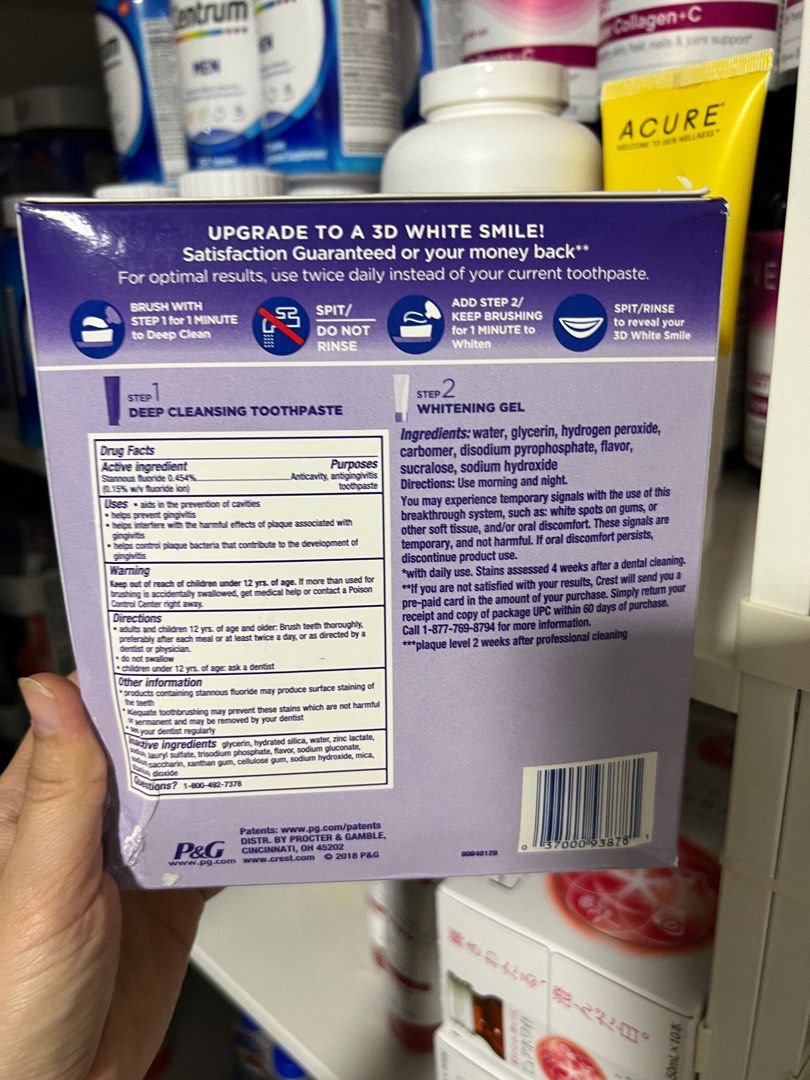 Crest 3D White Brilliance/Pro Health + Whitening Two-step Toothpaste, 4 ...