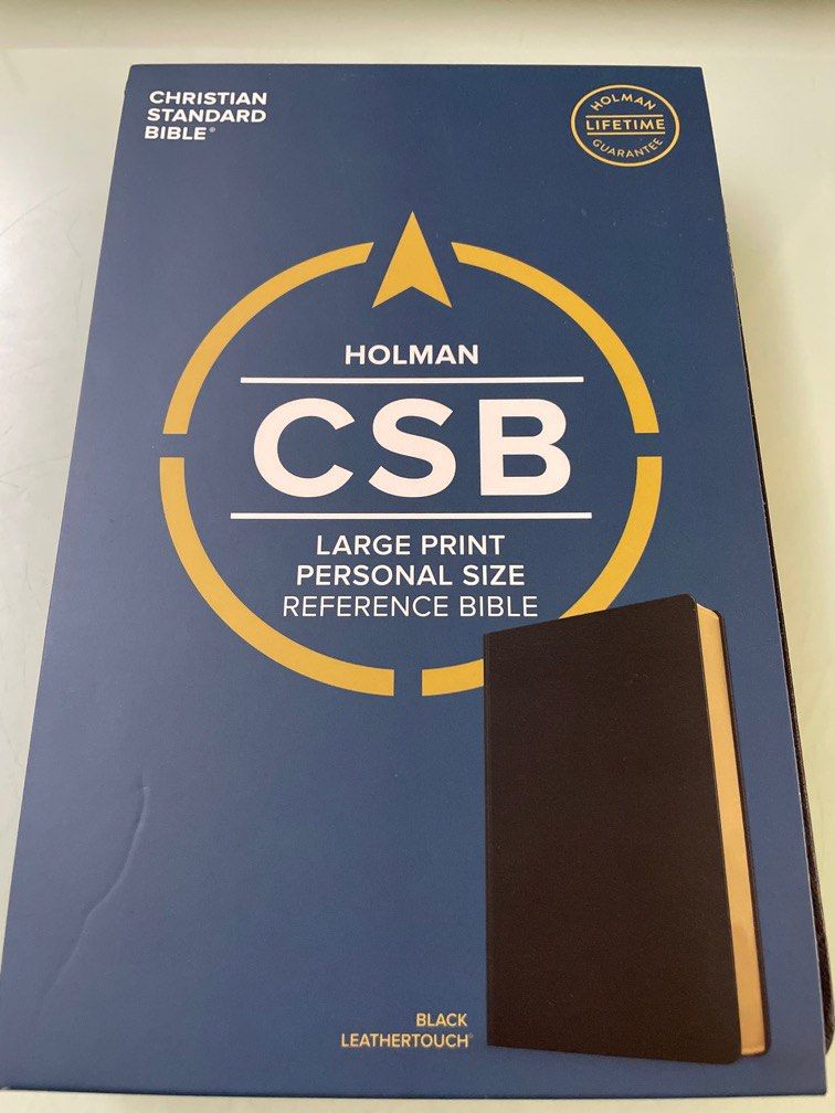 CSB Large Print Personal Size Reference Bible, Black Leathertouch ...