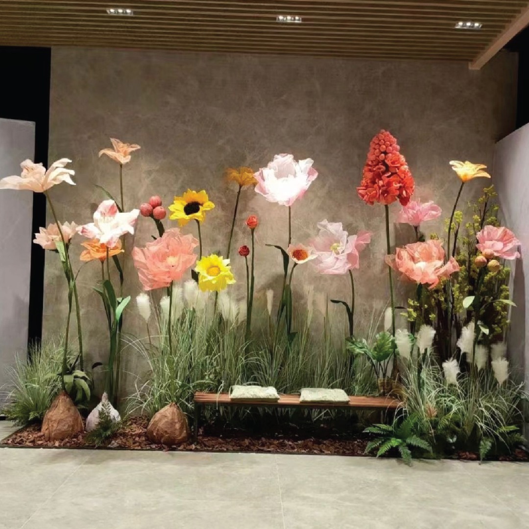 Custom Artificial Flower Planter Box Design | Living Room office event ...