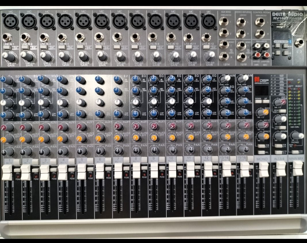 Delta Audio-16 Channel Mixer w/Effects, USB, Bluetooth-RV1602FX, Audio ...