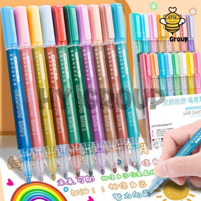 Double Line Pen New Colors, Hobbies & Toys, Stationery & Craft, Craft ...