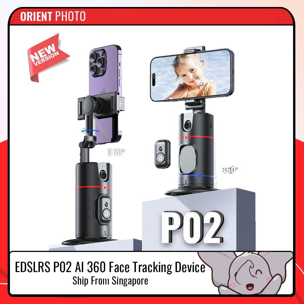 eDSLRs P02 360 AI Auto Face Tracking Device with Remote Control, Photography, Photography ...