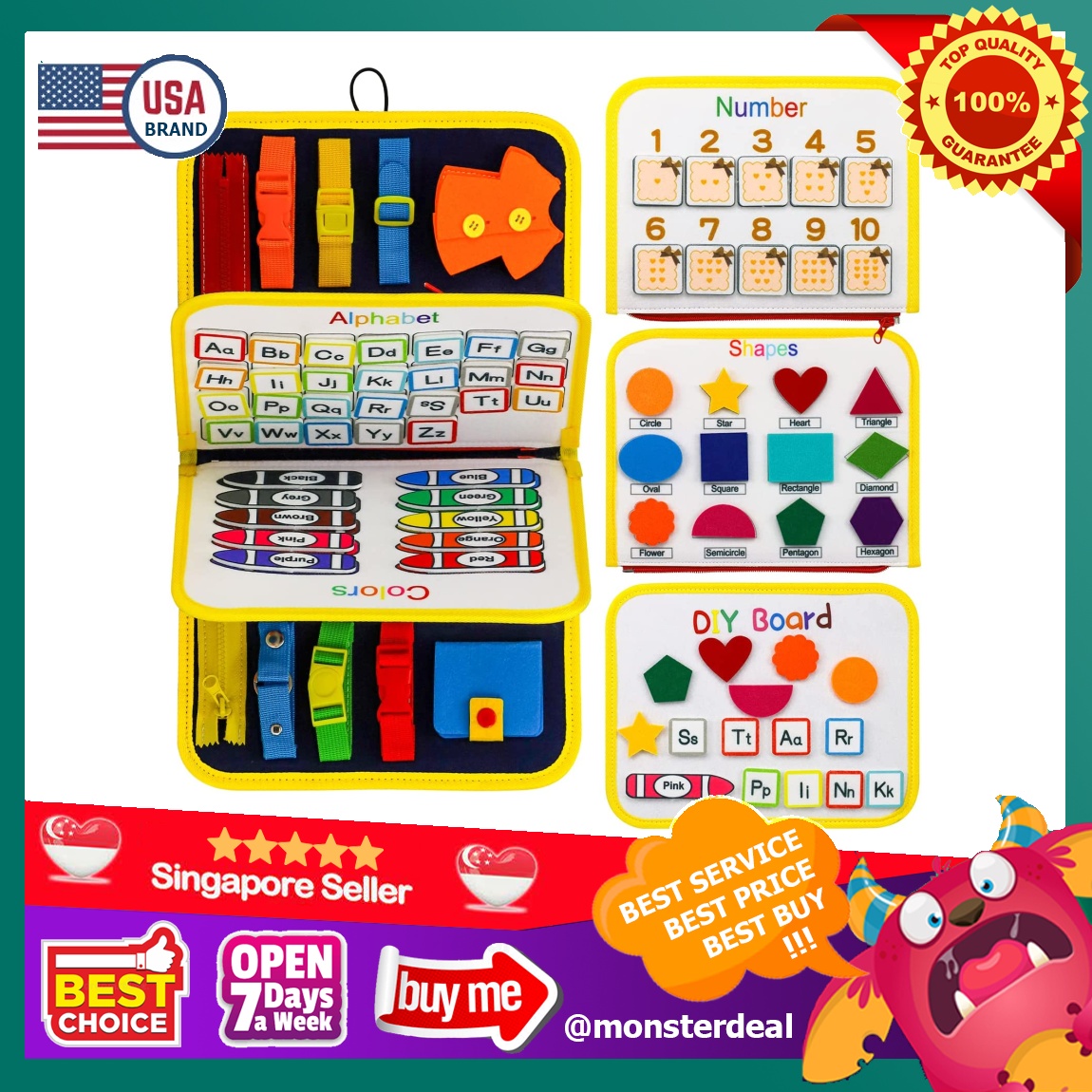 Felt Busy Books for Toddlers, Busy Boards Multiple Themes, Montessori ...