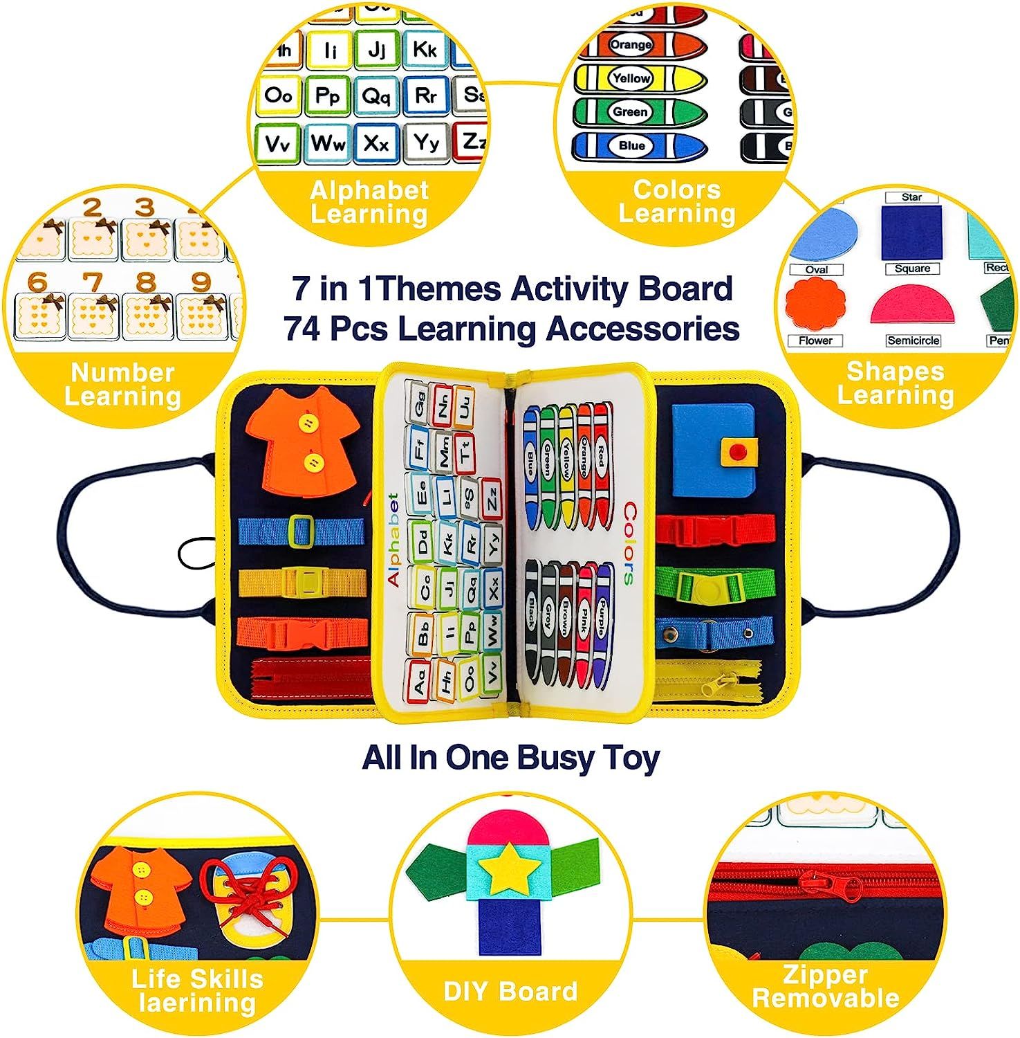 Felt Busy Books for Toddlers, Busy Boards Multiple Themes, Montessori ...