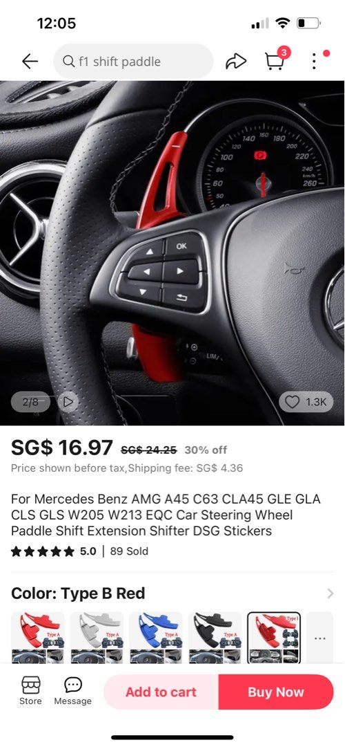 For Mercedes Benz W213 EQC Car Steering Wheel Paddle Shift Extension ...