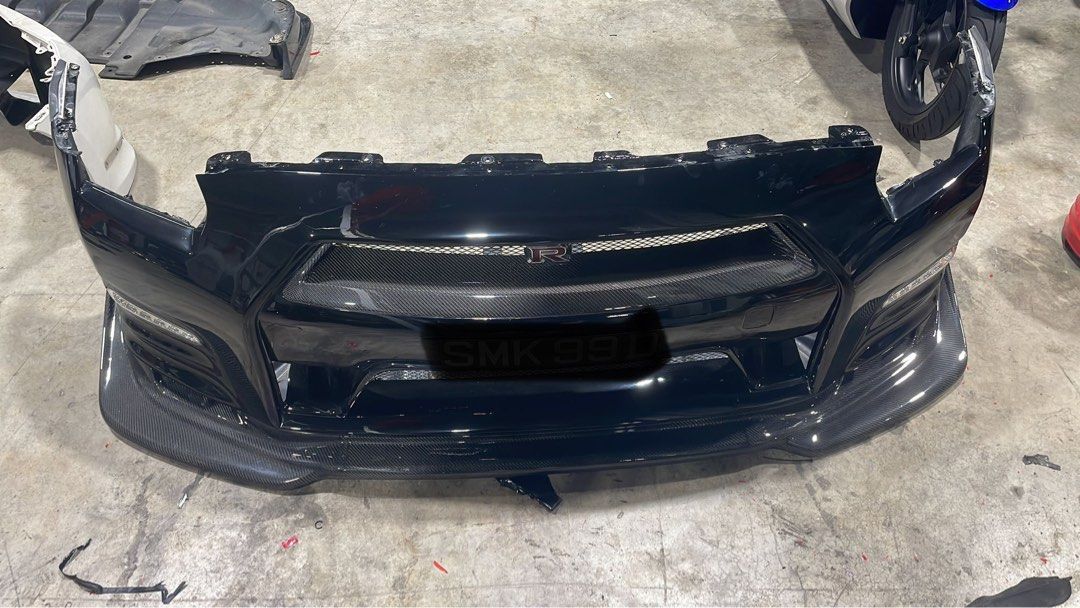 GTR R35 DBA front bumper and top secret V2 lip, Car Accessories ...