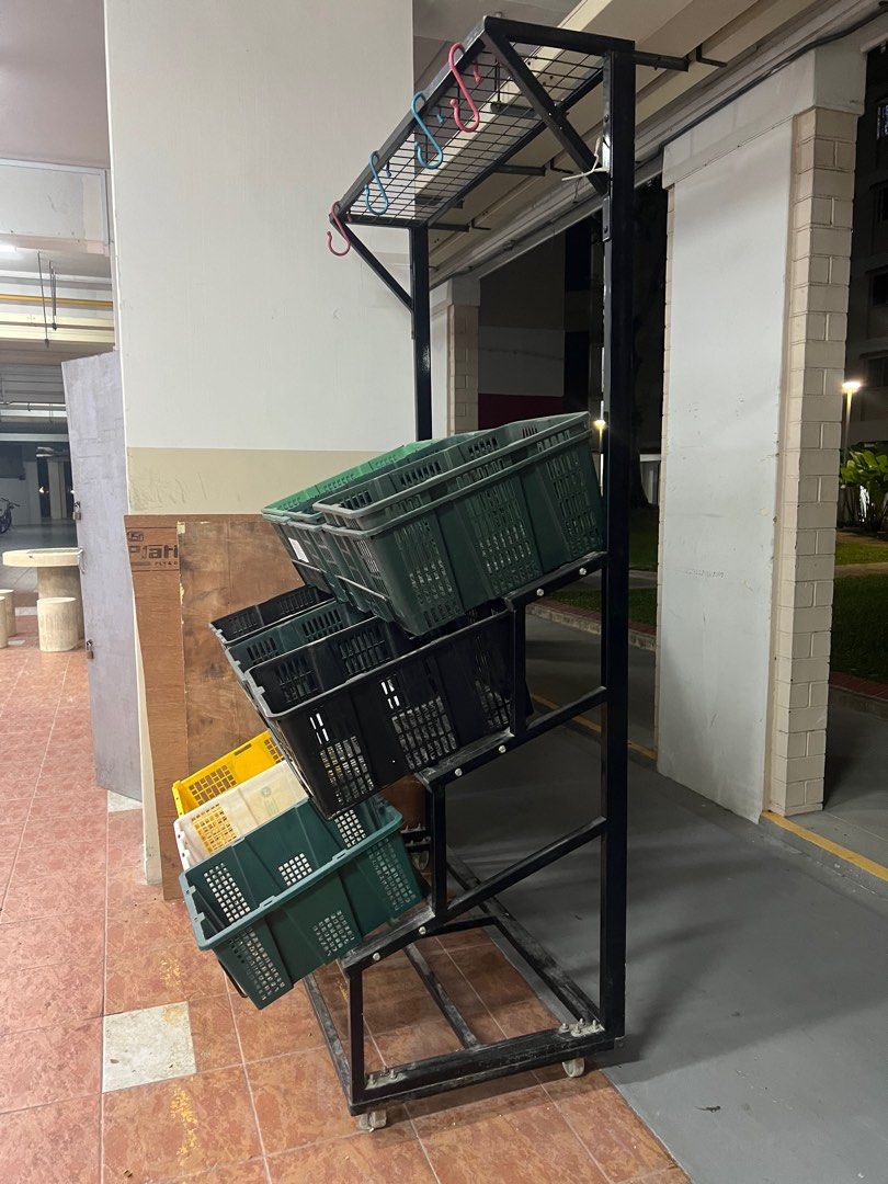 Heavy duty metal Vegetable display rack, Furniture & Home Living ...
