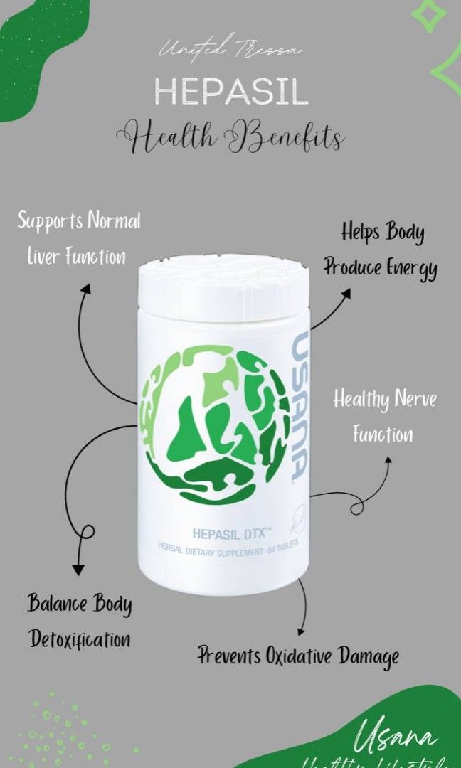 USANA Hepasil DTX, Health & Nutrition, Health Supplements, Vitamins ...