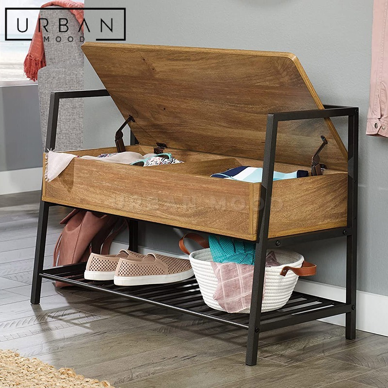 HEX Industrial Shoe Cabinet Bench, Furniture & Home Living, Furniture ...