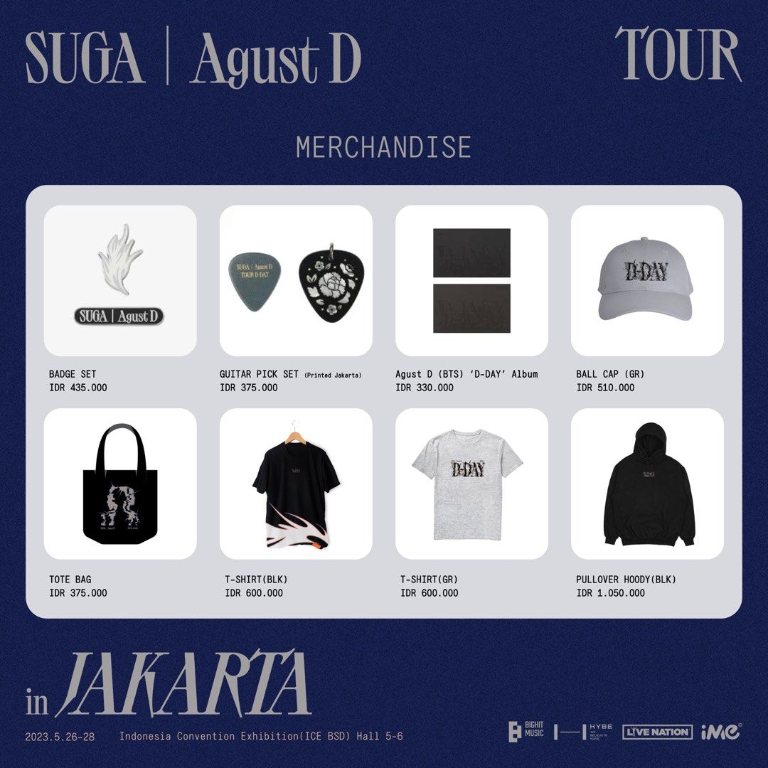 [HTB] SUGA D-DAY Concert Tour Merch, Hobbies & Toys, Memorabilia ...