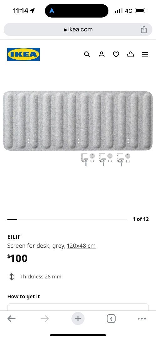 IKEA Eilif Desk Divider 160cm x 48cm & 120cm x 48cm, Furniture & Home ...