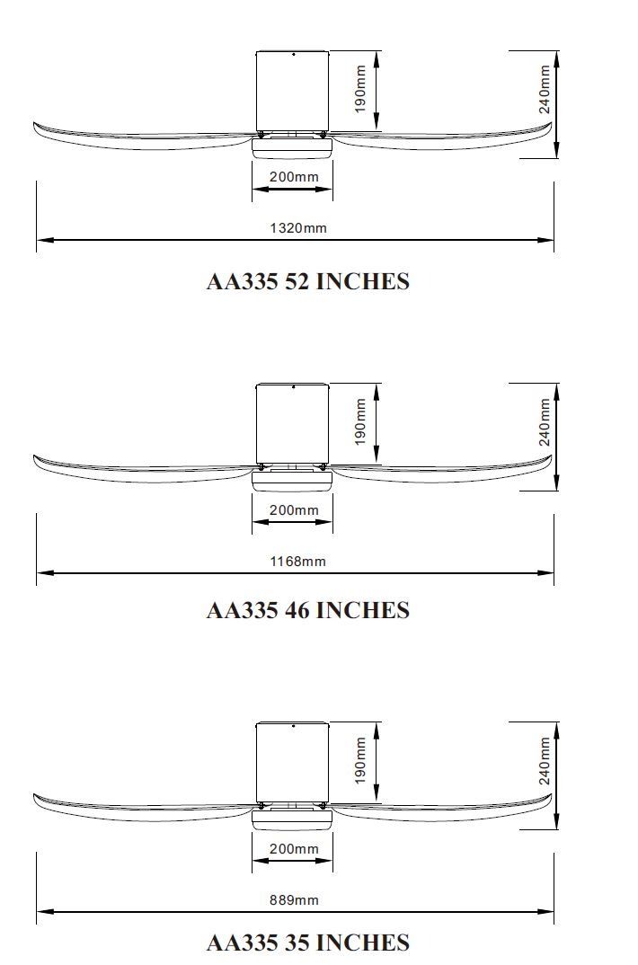 [Installation Promo] Aeroair AA335 35" / 46" / 52" 3 Blades DC Ceiling ...