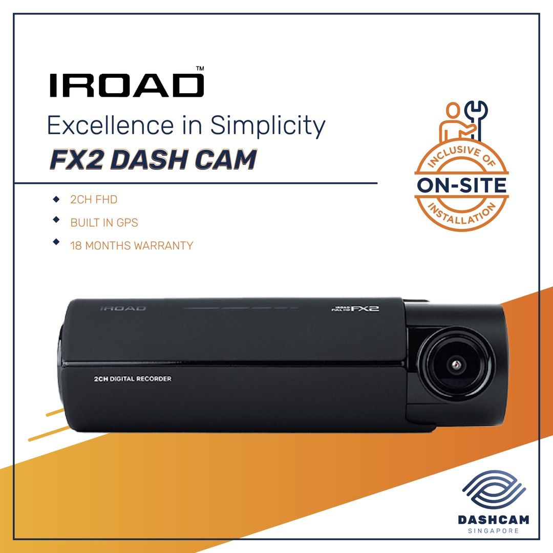 IROAD FX2 | Dual-Channel FHD Dashcam / Car Camera [Made-in-Korea] | Inclusive of dash cam ...