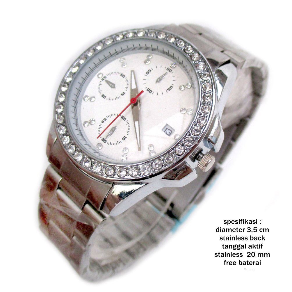 Jam Kristal Tanggal Stainless Big GS Female, Barang Mewah, Jam Tangan ...