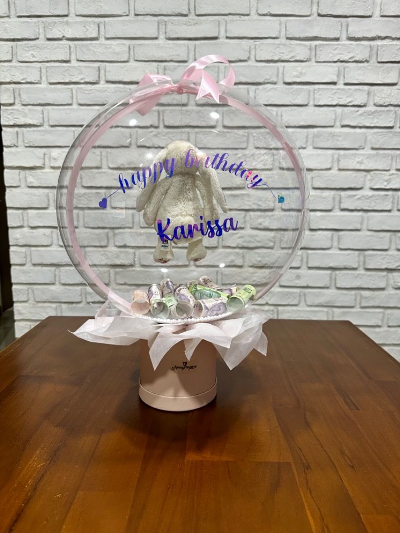 Jelly cat balloon hamper money gift box, Food & Drinks, Gift Baskets ...