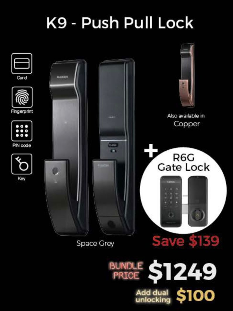 ️‍🔥Kaadas K9 Push Pull Door Digital lock and Kaadas R6G Gate Digital Lock ️‍🔥, Furniture & Home ...