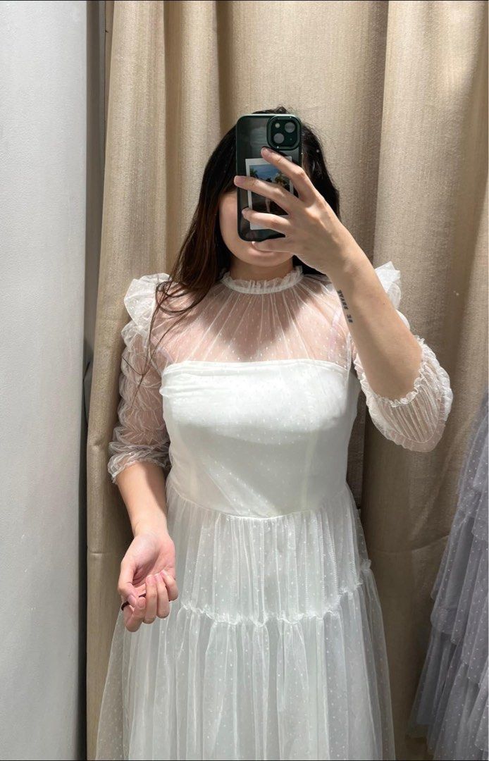 Karimadon White Midi Pre Nup Dress on Carousell