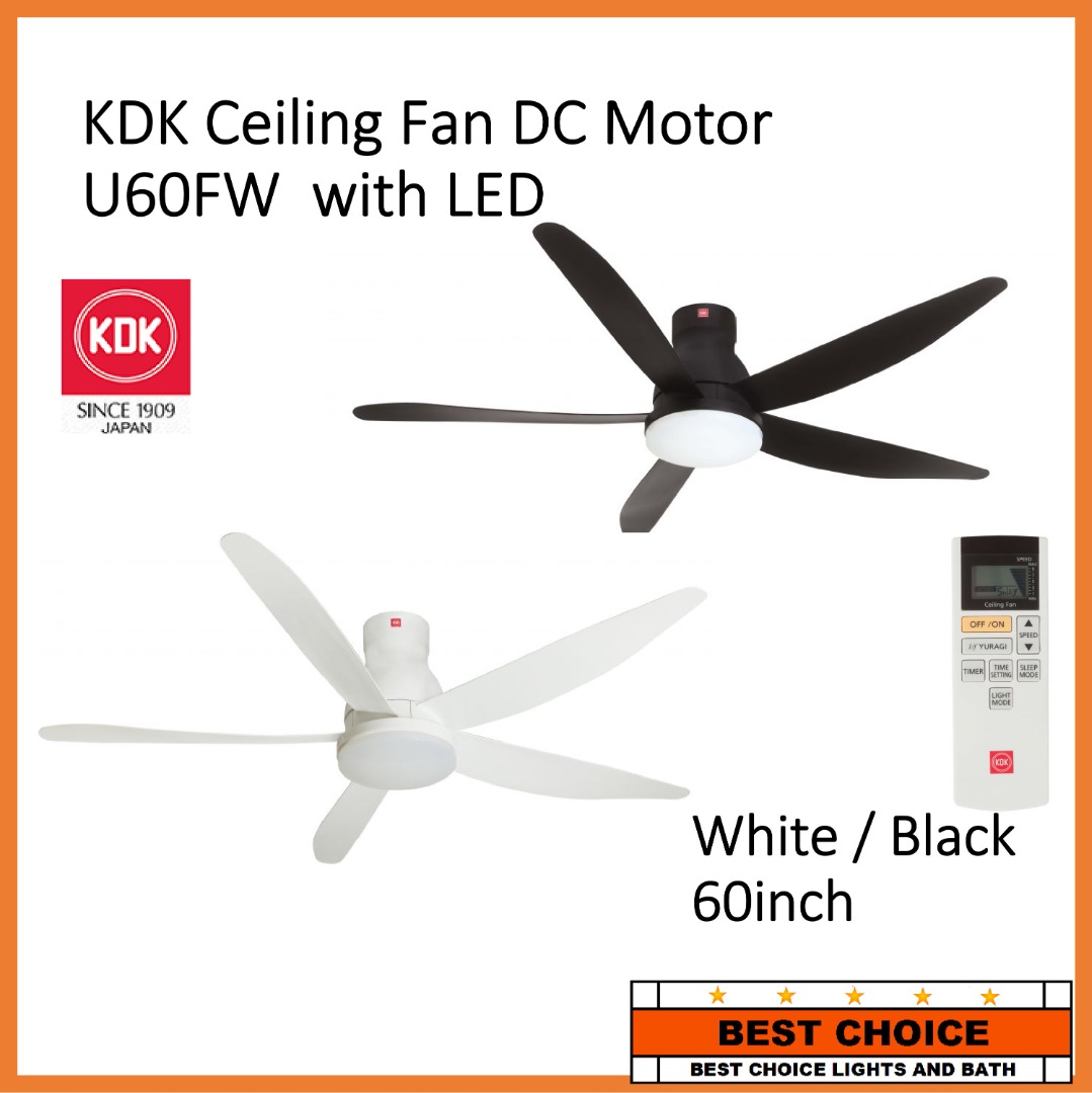 KDK U60FW Ceiling fan with DC Motor with led light -suit for hdb ...