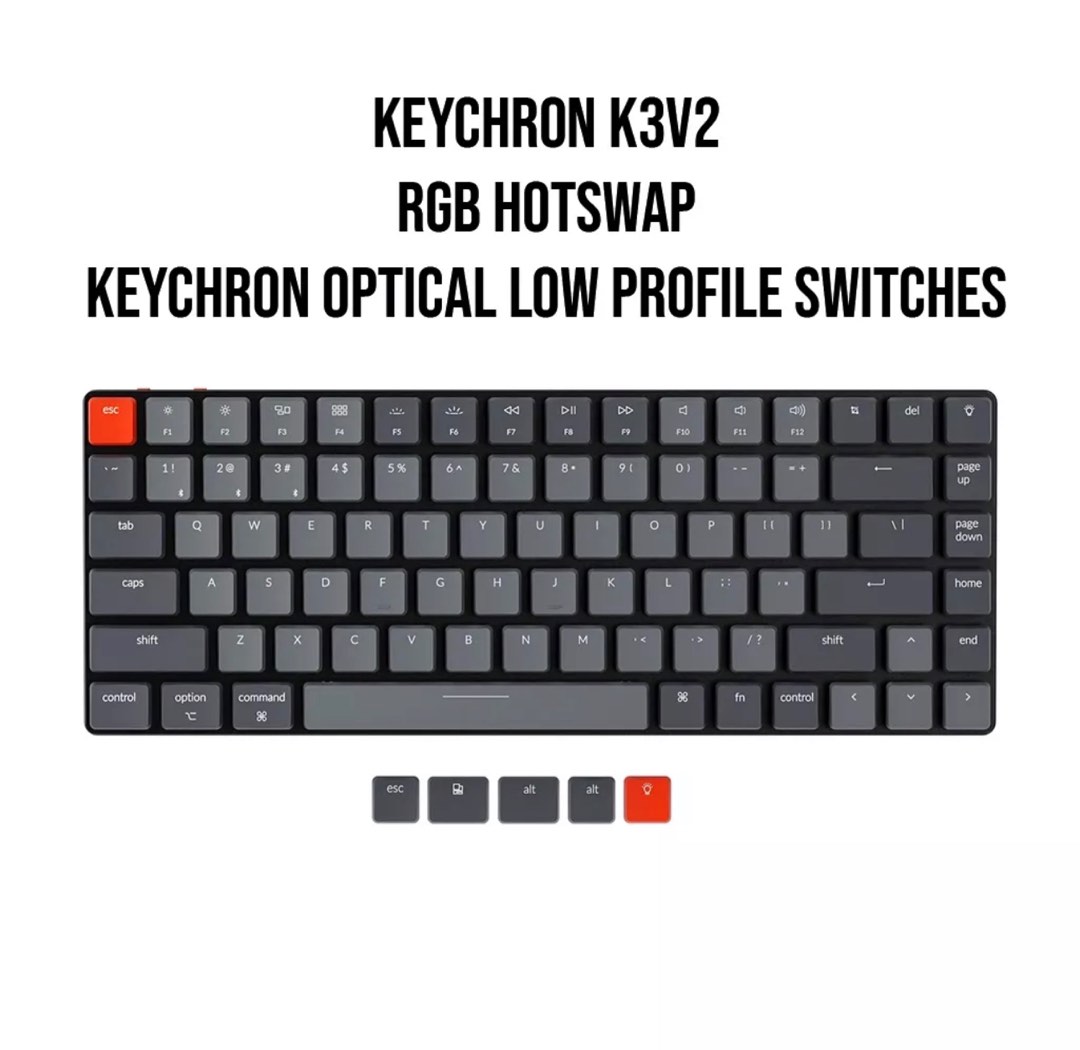 Keychron K3 E2 Low Profile Bluetooth Wireless RGB Hotswap Aluminium ...