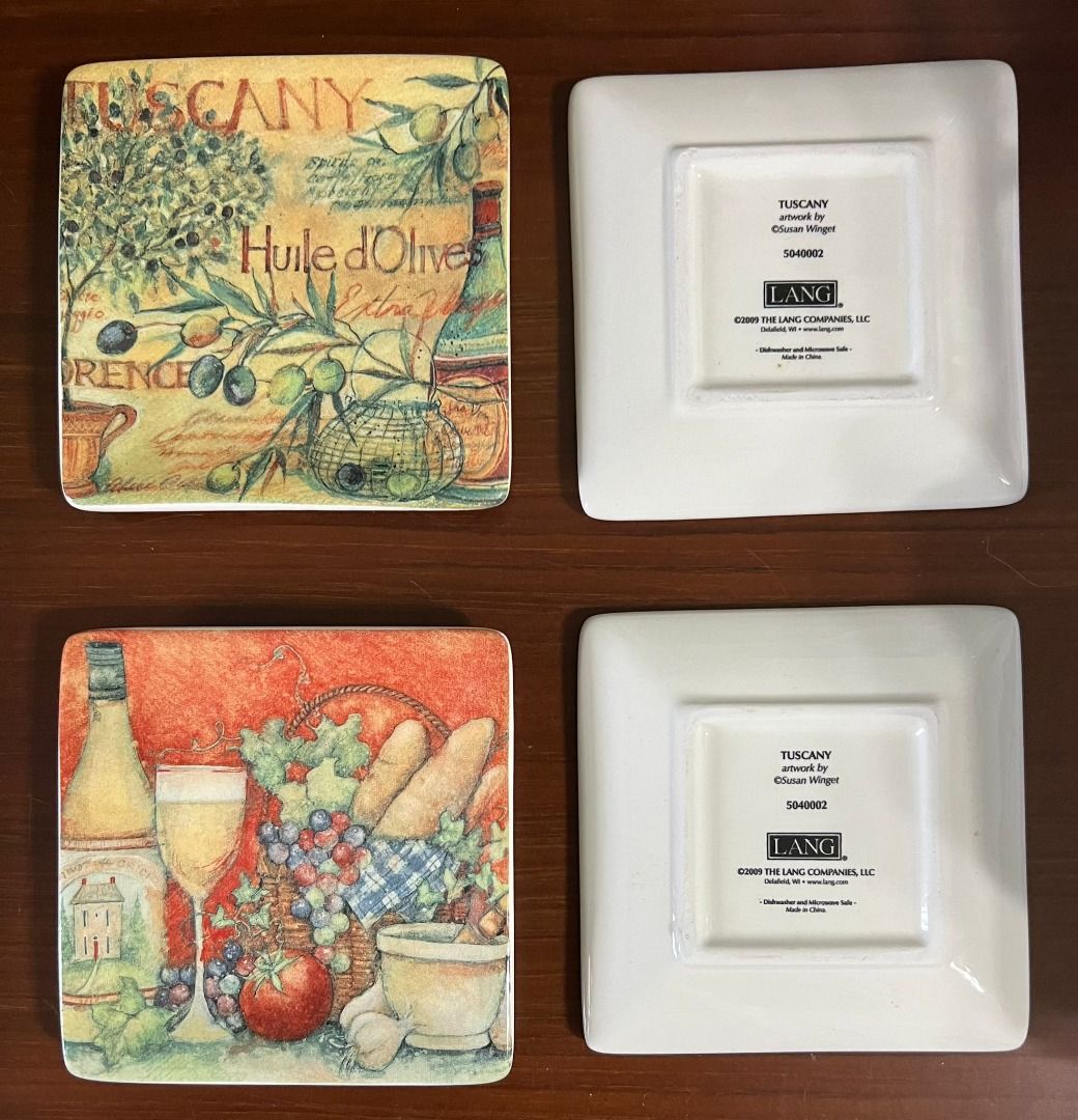 Lang Tuscany Ceramic Party Plates Set of 4 / Italian Style Anti-pesto ...