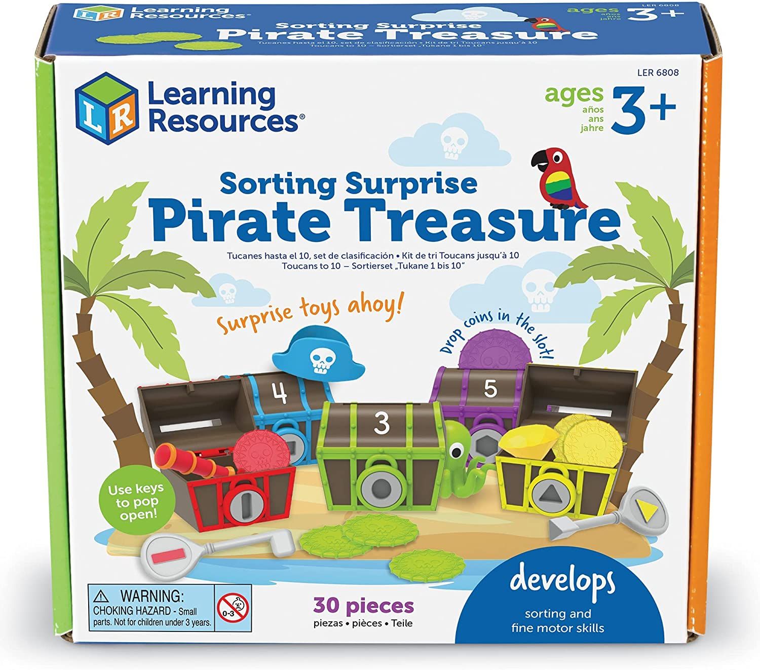 Learning Resources LER6808 Sorting Surprise Treasure Chests Set (30 Piece), Hobbies & Toys, Toys ...