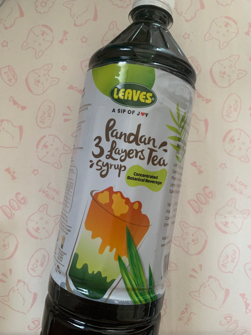 LEAVES Pandan 3 Layers tea syrup original from Kuching, Food & Drinks ...