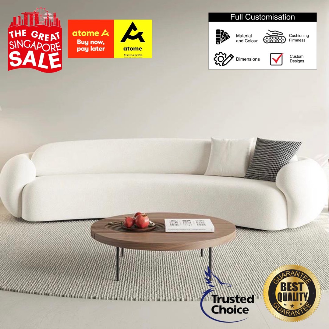 Length 160cm Carlo Designer Curve Sofa Modern Contemporary Design ...