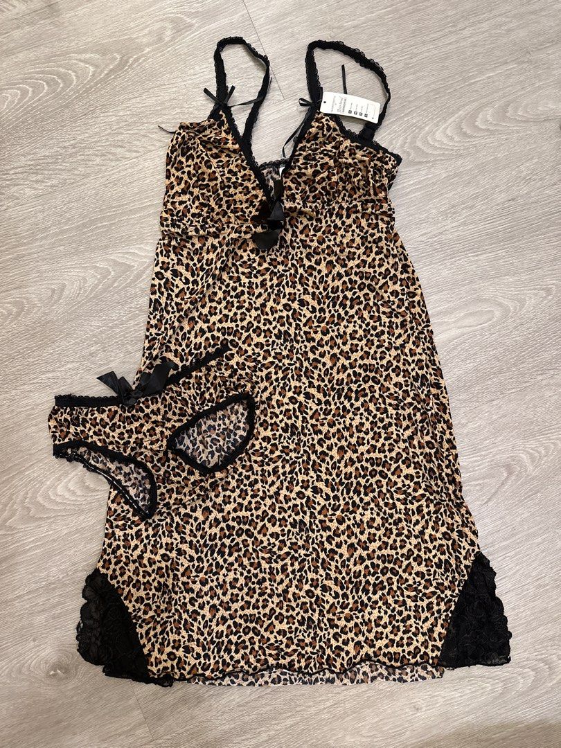Leopard print Lingerie, Women's Fashion, New Undergarments & Loungewear ...
