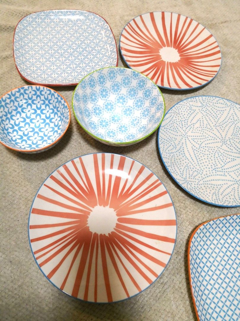 Light Blue Plates Set, Furniture & Home Living, Kitchenware & Tableware ...