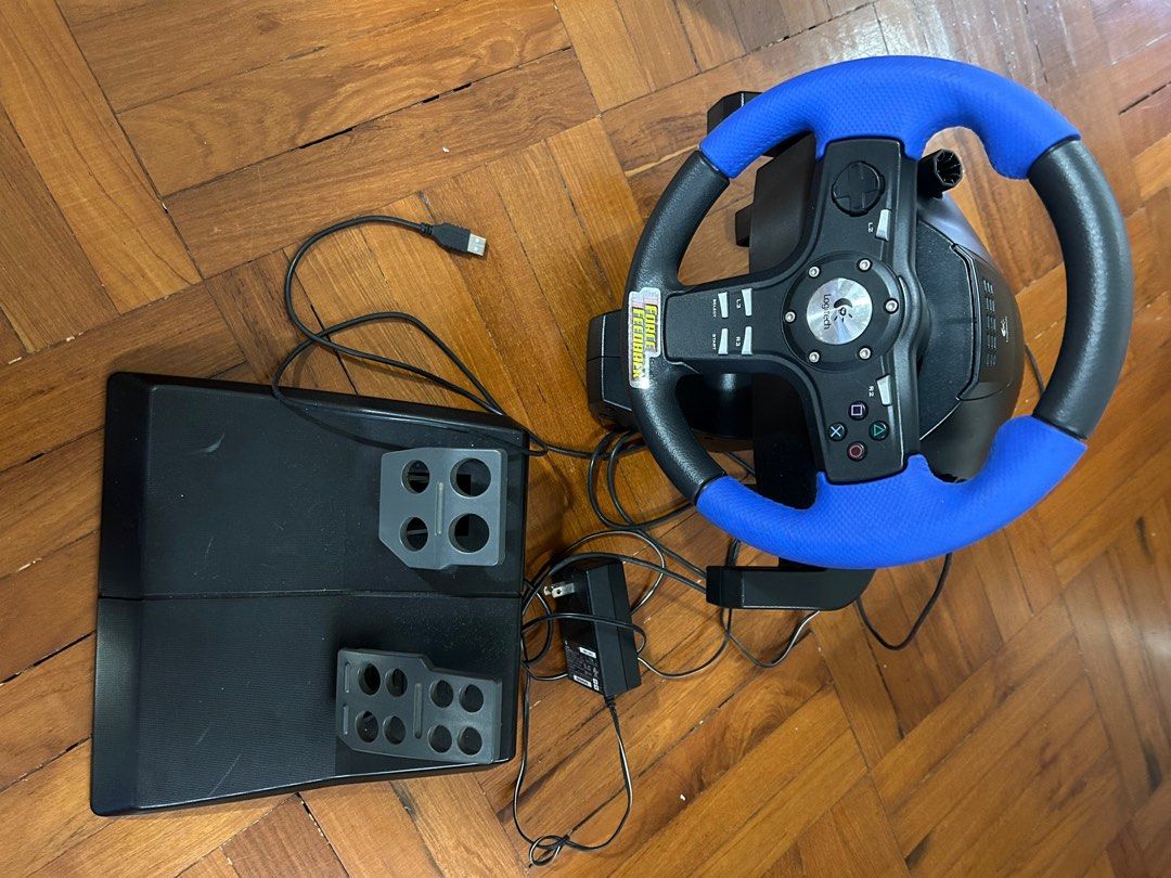 Logitech wheel and pedals for grand tourisme game PS3 PS4 PS5, 電子遊戲, 遊戲 ...